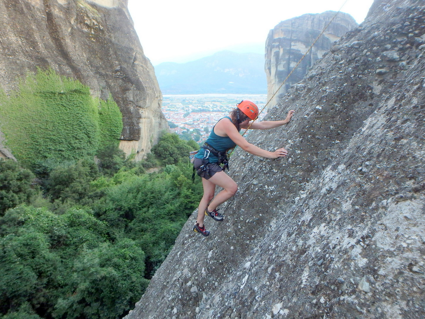 Rock climbing. Meteora Towers. - Olympos Trek